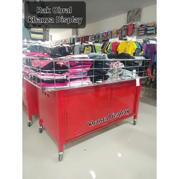 Jual Rak Obral Wagon lemari obral /Keranjang obral Super Bahan tebal ...