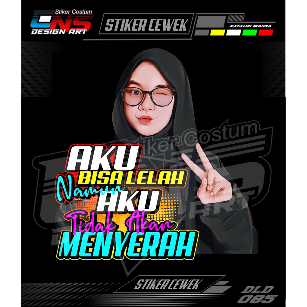 Jual Stiker Cewek Hijab Jumbo 1Meter Sticker decal mobil motor Sticker ...