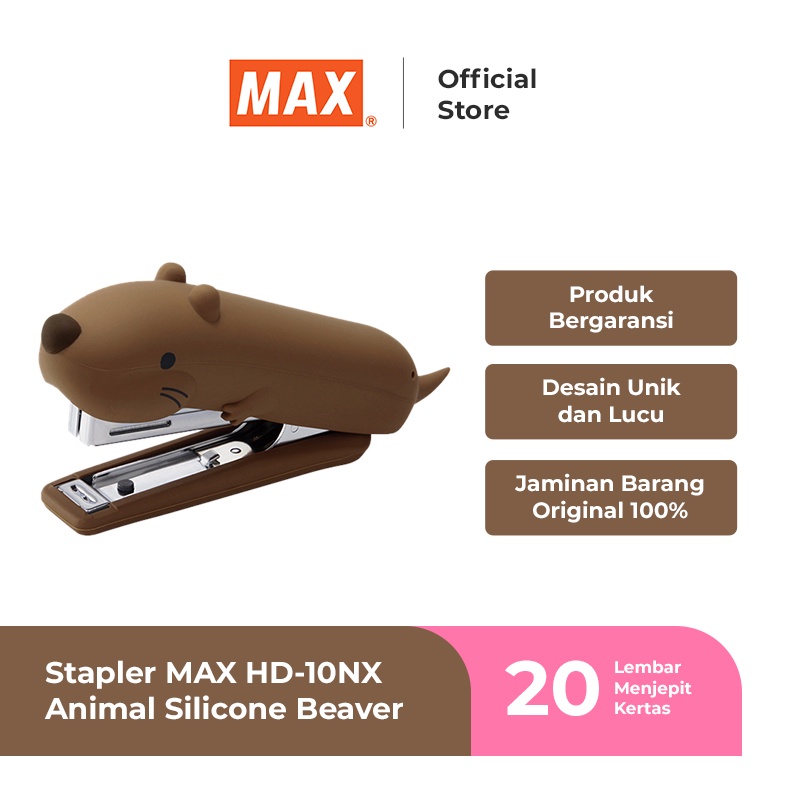 Jual Max Stapler Lucu Kartun Karakter HD-10NX - Beaver LIMITED EDITION ...