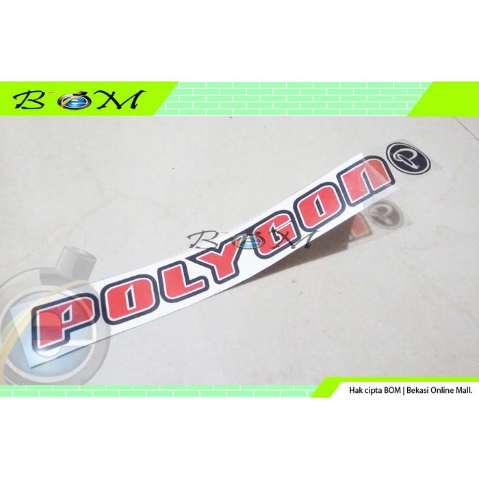 Jual sticker stiker decal transparan speda sepeda logo polygon merah ...