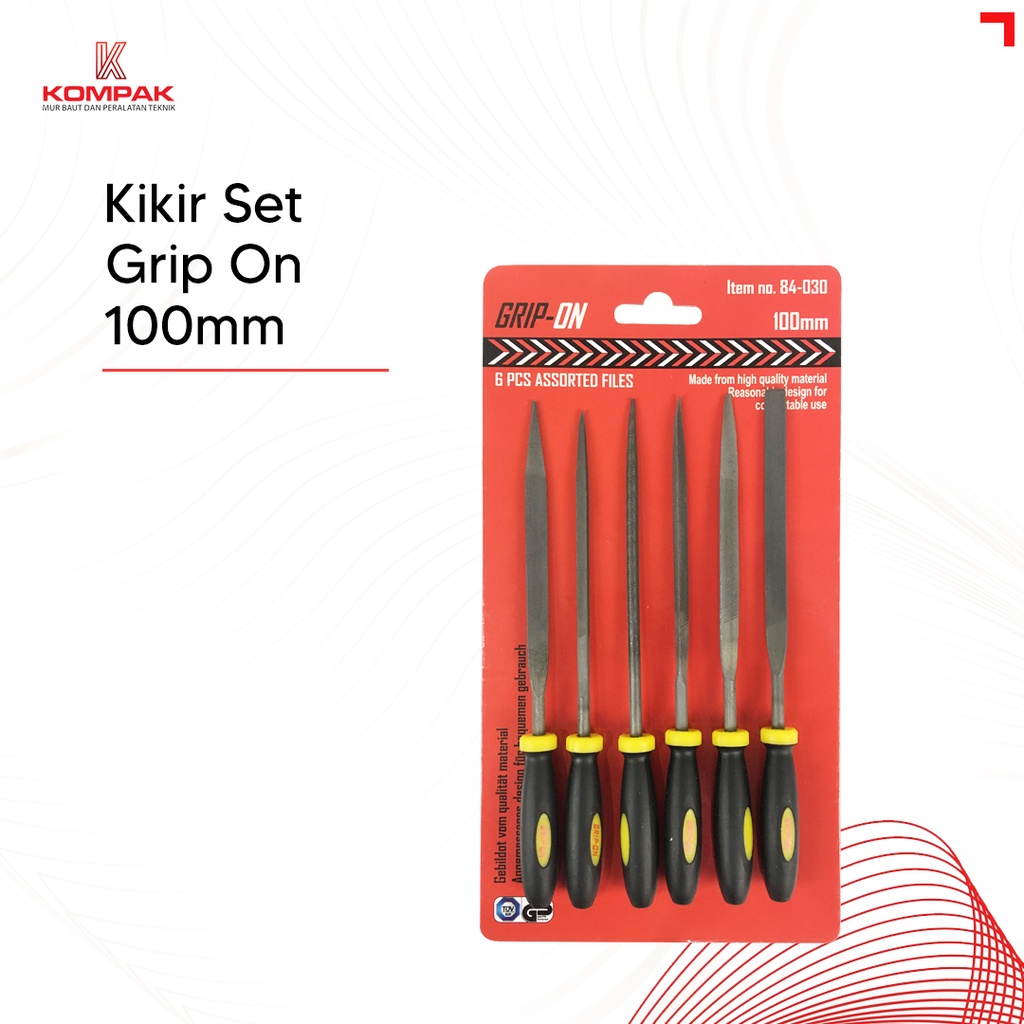 Jual GRIP ON 84-030 Kikir Set Mini 6 Pcs - Kikir Besi Kayu Files 100 mm ...