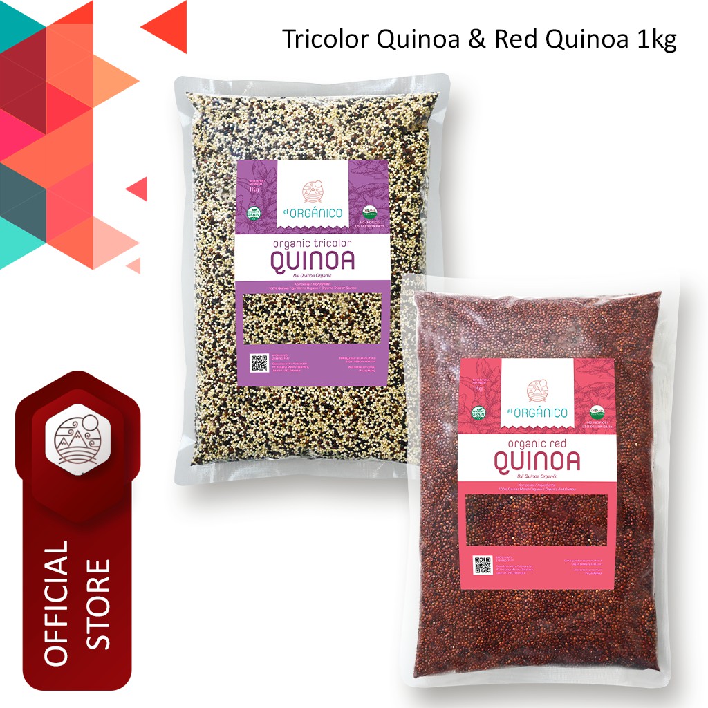 Jual Tricolor Quinoa & Red Quinoa Organic El Organico 1kg (Mix Pack ...