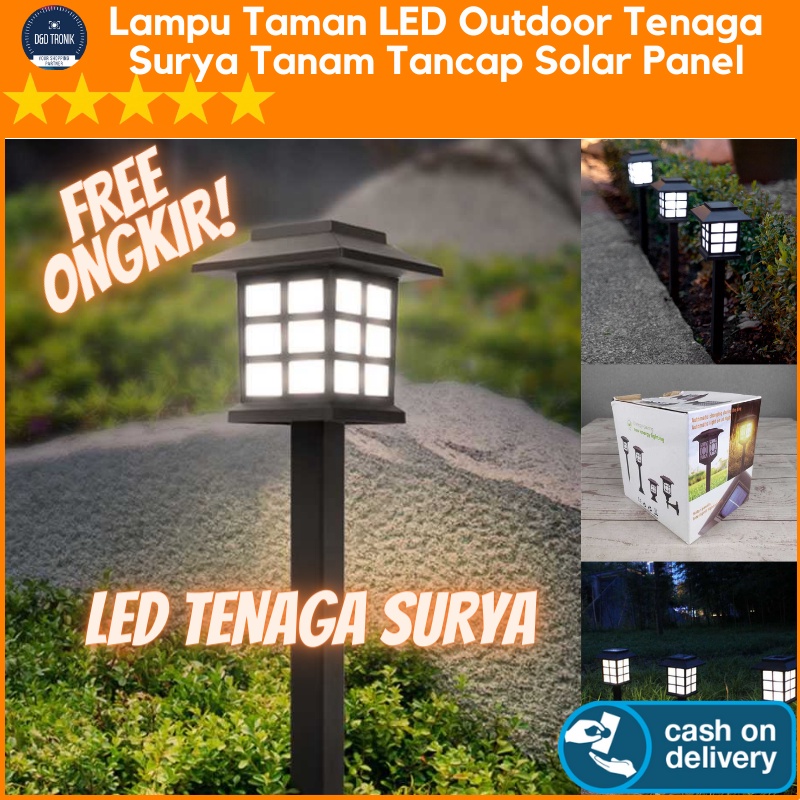 Jual Lampu Taman LED Outdoor Tenaga Surya Tanam Tancap Solar Panel ...