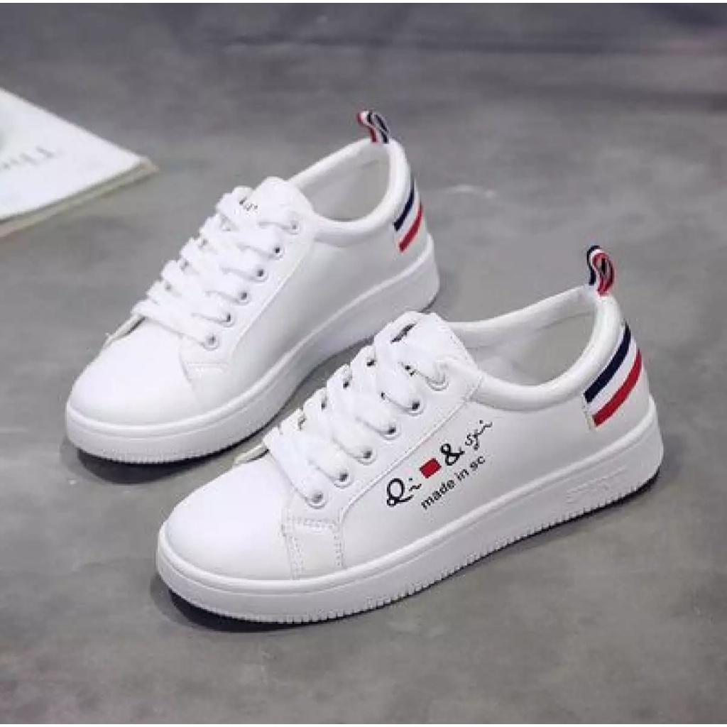 Jual Sepatu Anak Sneaker Motif Q&C Putih Murah Trendi | Shopee Indonesia