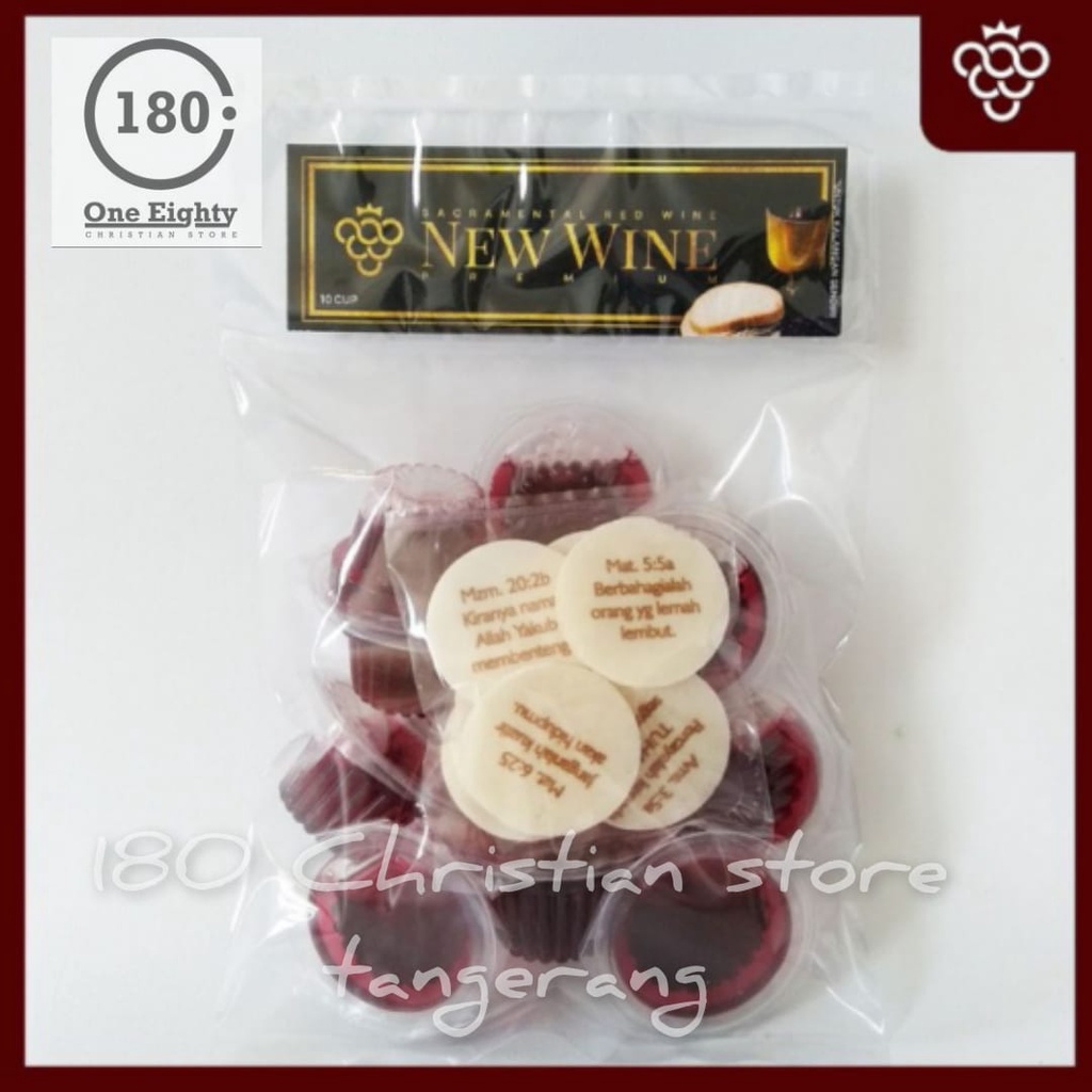 Jual Anggur Perjamuan Kudus Cup Premium + Hosti Ayat Kecil - Isi 10 Cup ...
