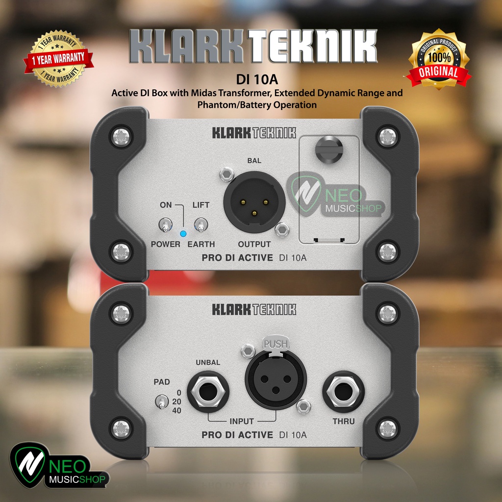 Jual KLARK TEKNIK DI10A Active DI Box with Midas Transformer | Shopee ...