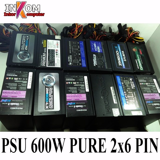 Jual POWER SUPPLY PSU 600 WATT 2X6 PIN POWER VGA PURE | Shopee Indonesia