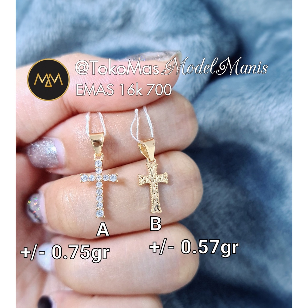 Jual Liontin salib emas kuning mata ukir emas 700 kadar 16k | Shopee ...