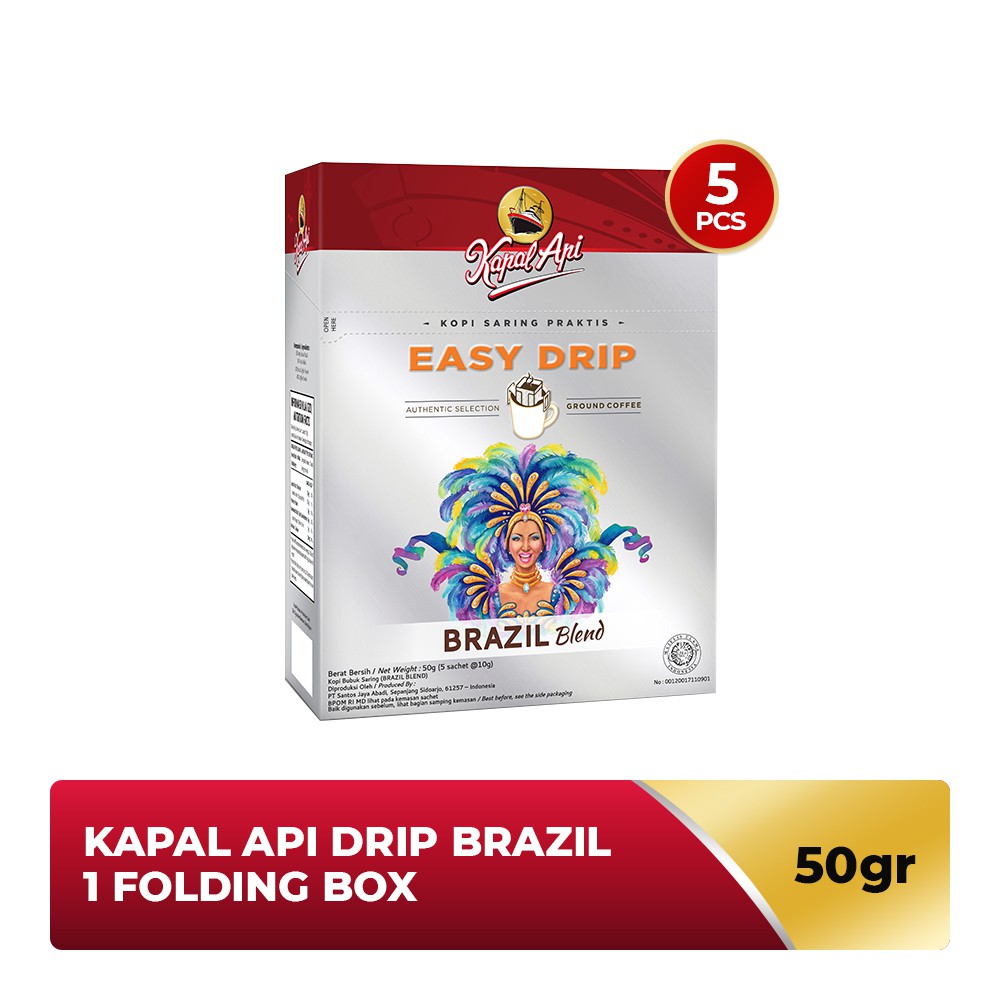 Jual KAPAL API Drip Brazil 1 Folding Box (5 x 10 gr) | Shopee Indonesia