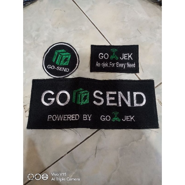 Jual logo go send bordir realpic mumer tgl jahit 1 set 3 macam sesuai ...