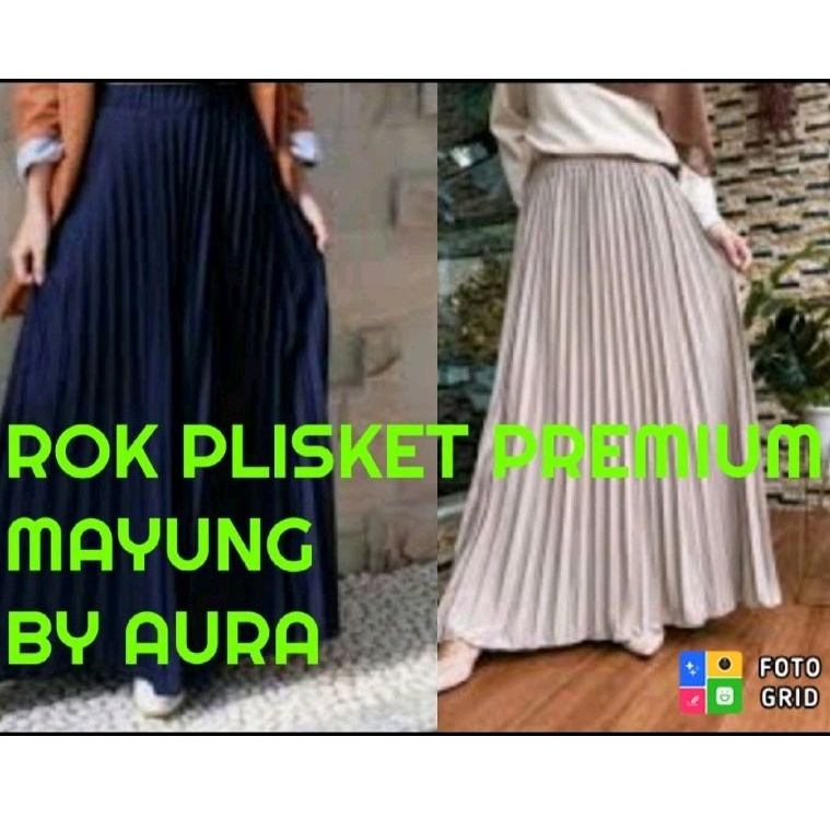 Jual ROK PLISKET PREMIUM || MAYUNG || LIPAT BESAR || BY AURA || TERLARS | Shopee Indonesia