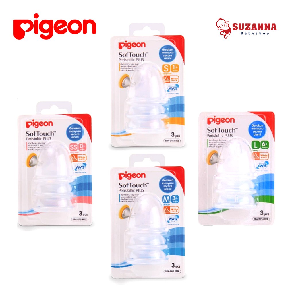 Jual Pigeon Peristaltic Dot WN - Nipple 3 Pcs (Dot Bayi) | Shopee Indonesia