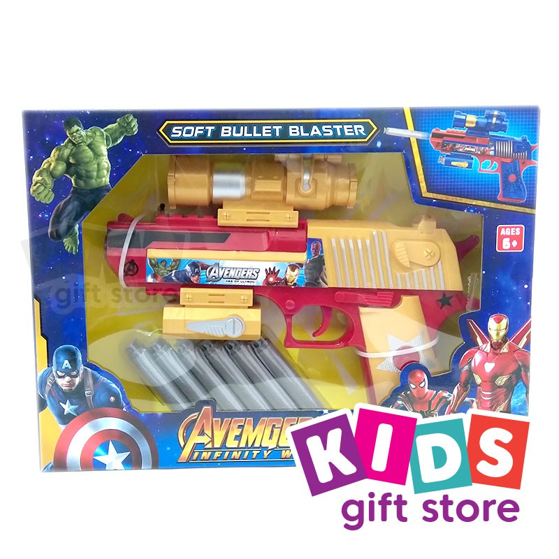 Jual Avengers Ironman Nerf Gun Soft Bullet Blaster - Mainan Pistol ...