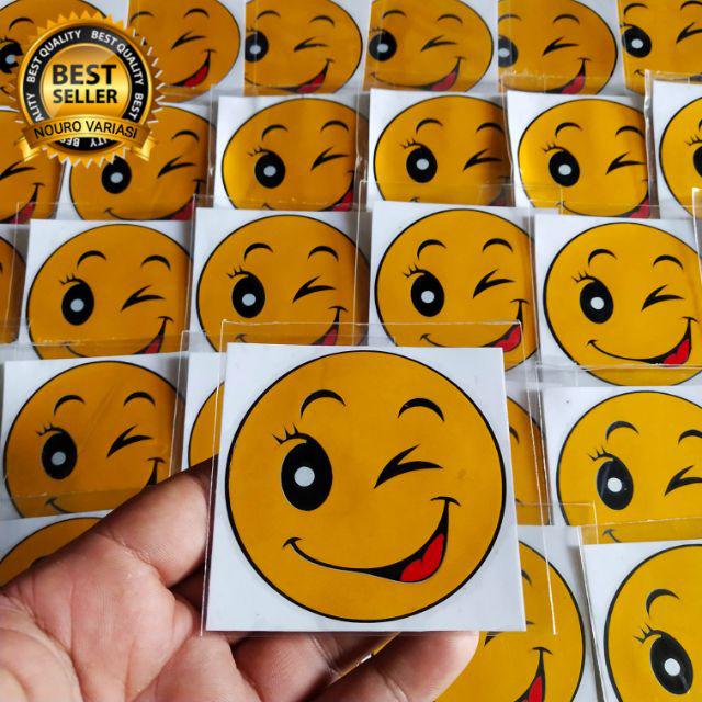 Jual stiker cutting emoticon smile EMOT KARAKTER SMILE SEDIH BAHAGIA ...