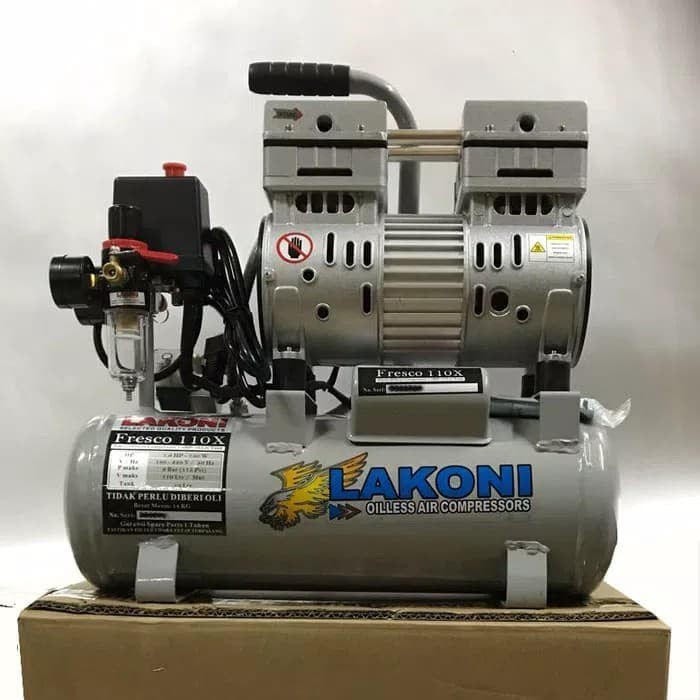 Jual Lakoni fresco 110x compressor silent 1HP oiless kompresor spray ...