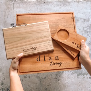 Jual [JASA LASER KAYU] [BELUM TERMASUK TALENAN] Deco Plate Grafir Kayu Engrave Talenan Properti ...