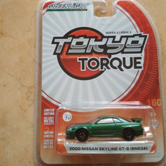 Jual greenlight tokyo torque 2000 nissan skyline GTR BNR34 R34 hijau ...