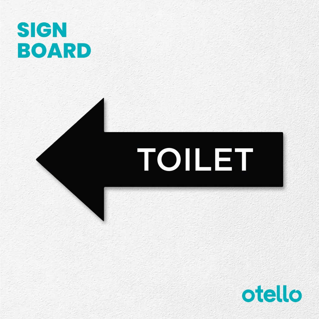 Jual Otello - Sign Petunjuk Toilet Umum WC Restroom Panah Papan Sign ...