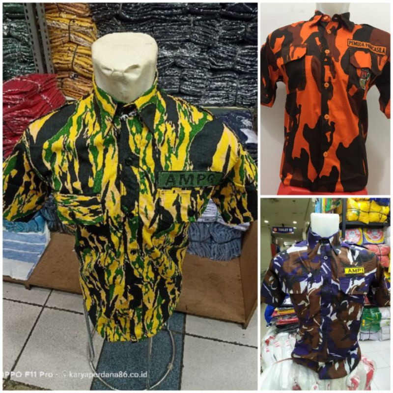 Jual kemeja seragam organisasi kemeja loreng kemeja polos AMPI AMPG ...
