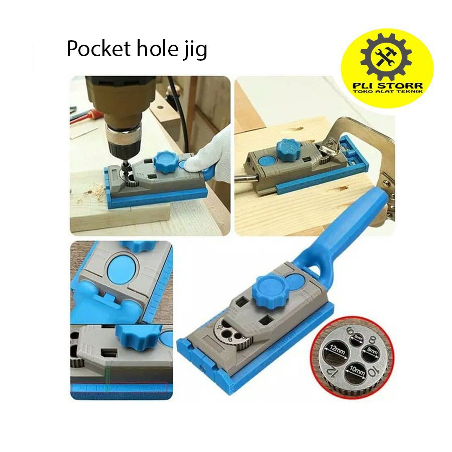 Jual Pocket hole jig/ Dowel jig drill guide/ Mata bor sekrup doweling ...