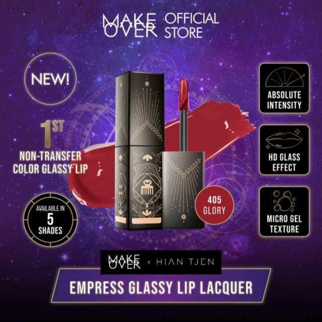 Jual Make Over Glassy Lip Lacquer X Hian Tjen | Shopee Indonesia