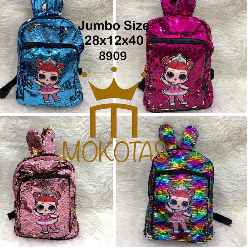 Jual FG5⋆ JUMBO TAS RANSEL SEQUIN 2 LED LAMPU BESAR UNICORN & RATU ...