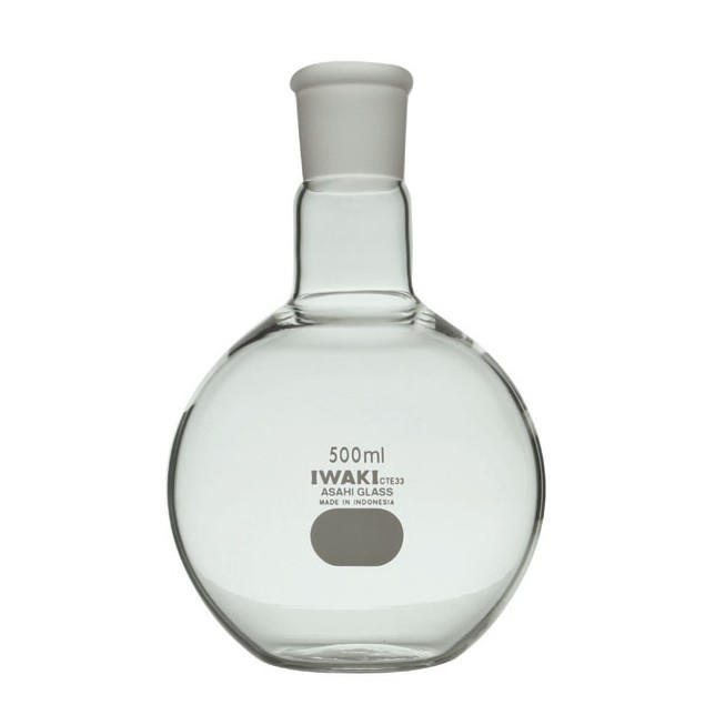 Jual BOILING FLASK 1000ml. Flat Bottom TS Join 34/35 . Wide Neck. IWAKI ...