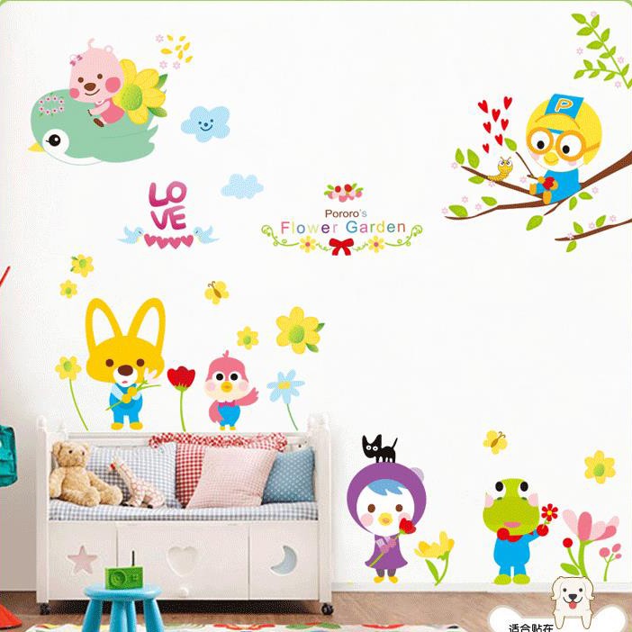 Jual Evaluvgreen Wall Sticker Pororo Flower Garden Ukuran XL Stiker ...