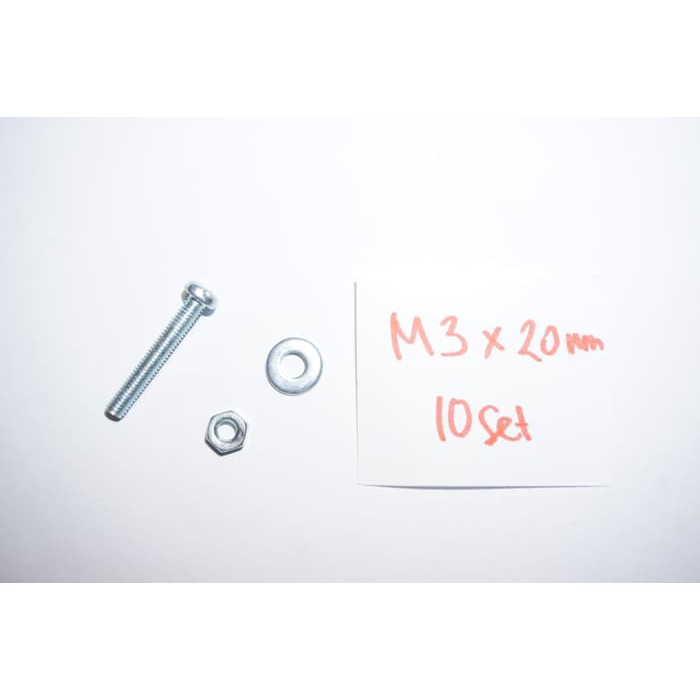 Jual Set Baut Mur Ring M3 x 20 ( JP 3x20 ) 10set | Shopee Indonesia