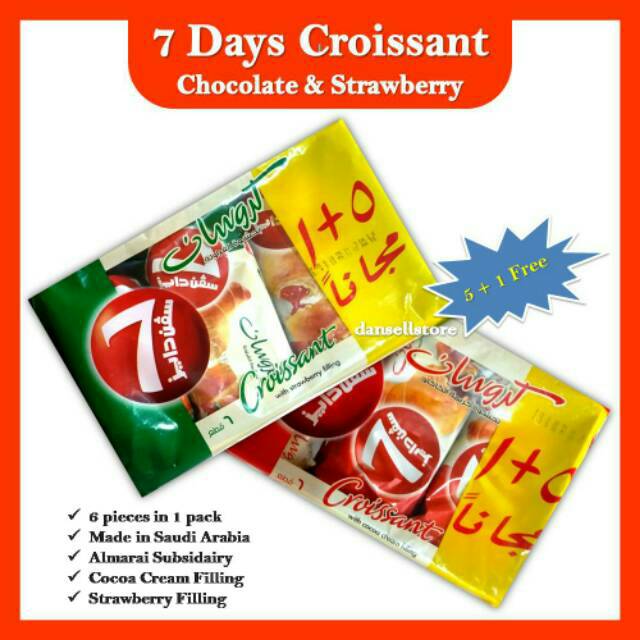Jual 7days Croissant Roti Arab 6 pcs Pack Box Pak 5+1 7 days almarai ...