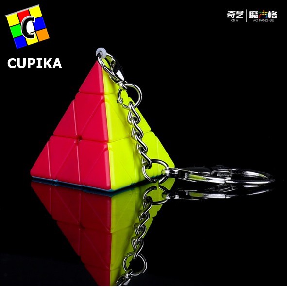 Jual Cube Puzzle Keychain QiYi Pyraminx Keychain 3x3x3 Stickerless QiYi ...