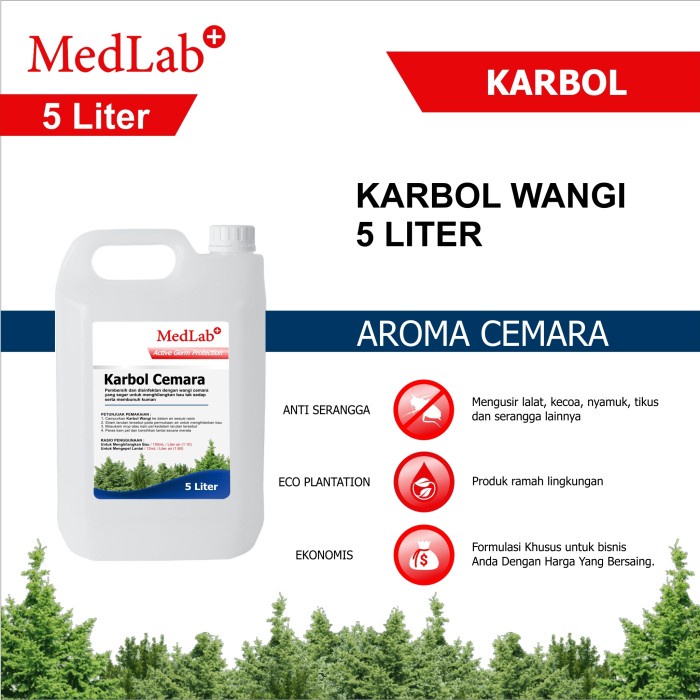Jual Karbol- Karbol Wangi Pine / Cemara 5 Liter Konsentrat Medlab ...