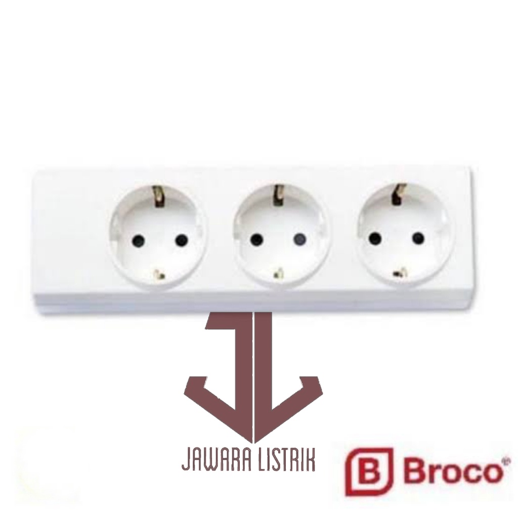 Jual stop kontak 3 lubang broco / multiple portable socket outlets ...