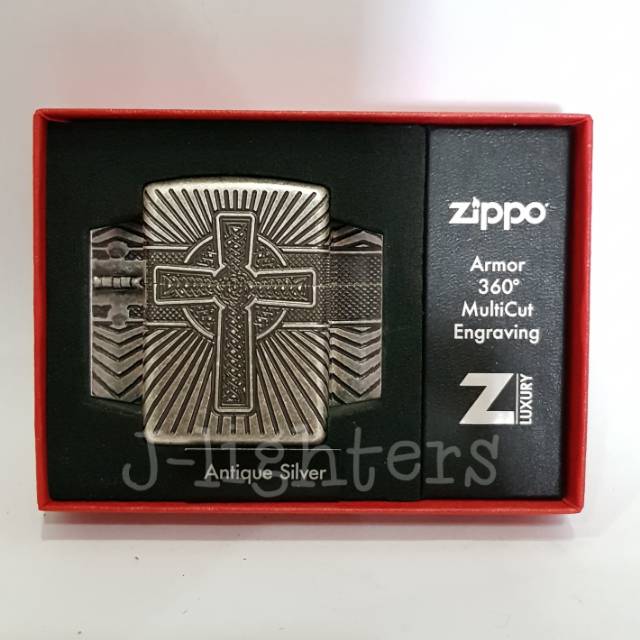 Jual Zippo Original 29667 Armor Celtic Cross Antique Silver | Shopee Indonesia