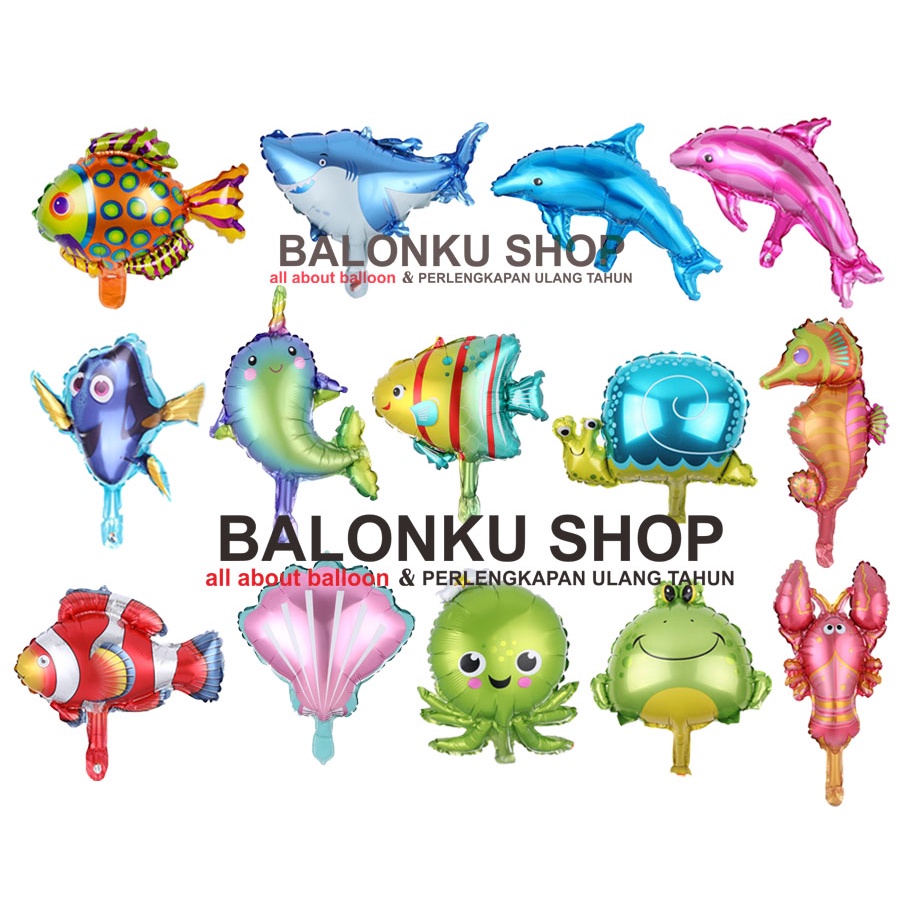 Jual Balon Foil Animal Sea Mini / Balon Binatang Laut Mini | Shopee ...