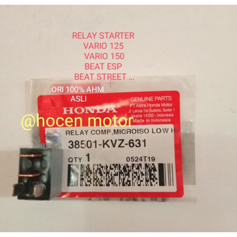 Jual RELAY SWITH STARTER VARIO 125/150 FI KAKI 4 38501-KVZ-631 ASLI ...