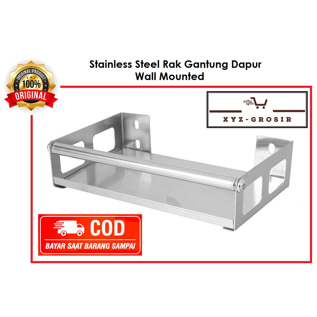 Jual GREBON - E010 Rak Gantung Dapur Wall Mounted Stainless Steel | Shopee Indonesia