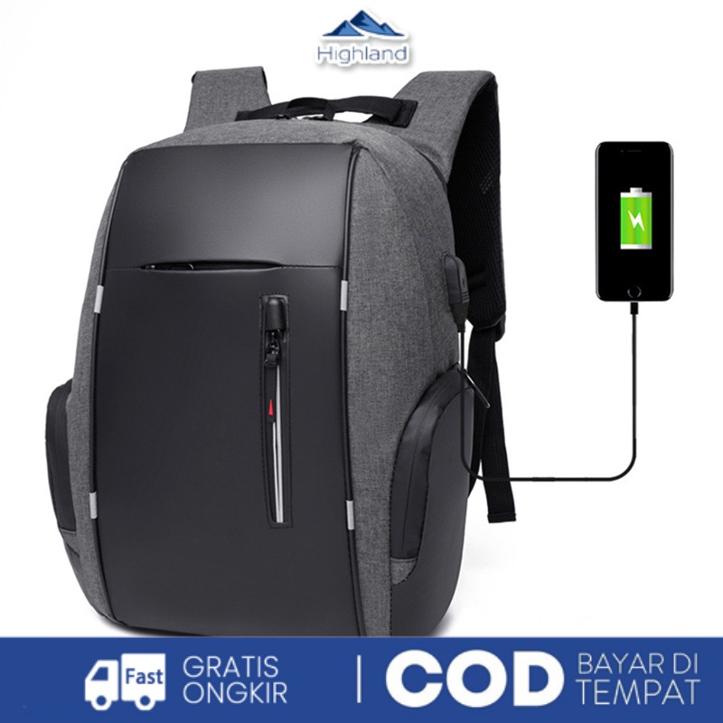 Jual Highland Tas Ransel Pria Kasual Anti Air Waterproof Backpack Tas ...