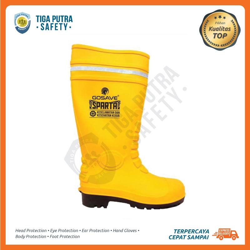 Jual Sepatu Boot Safety Rubber GOSAVE SPARTA With Steel Toe Ujung Besi ...