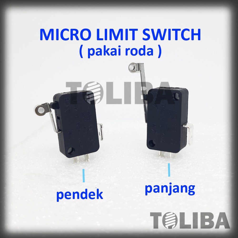 Jual micro limit switch + plat pendek roda / saklar mikro limit + plat panjang roda / saklar ...