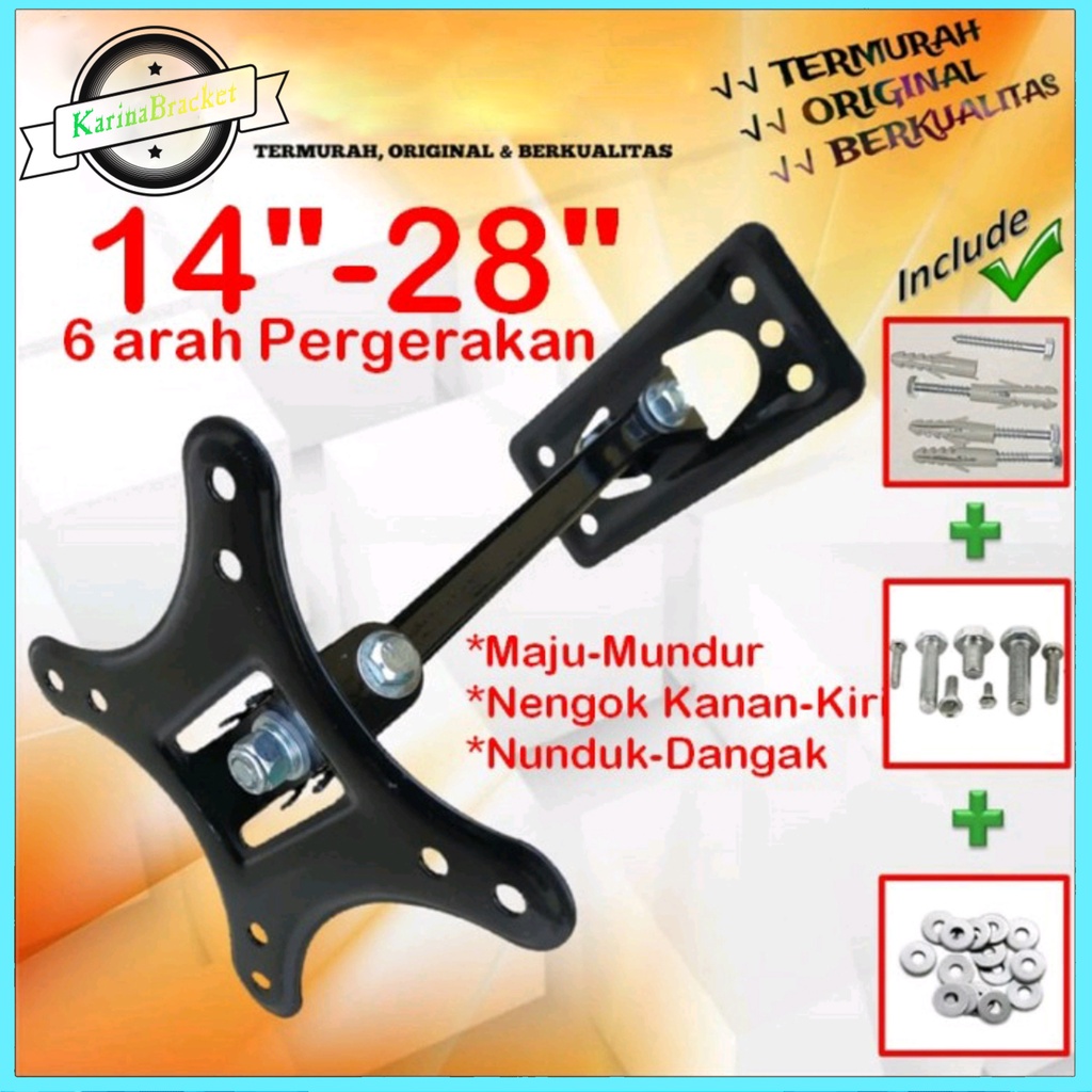 Jual Bracket TV 40 inch - 14 in Cocok Semua Merk Tv Tebal 6 Arah Kanan ...