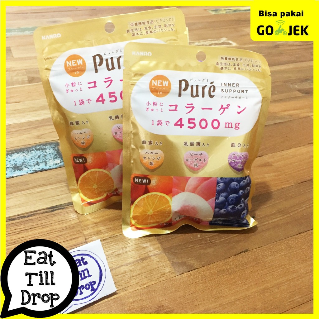 Jual Permen Jepang Kanro Pure Inner Support Gummy Candy Collagen 4500 ...