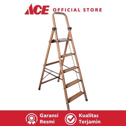 Jual ACE - Fixsteps Tangga Aluminium Slim Wood 5 Steps 1.6 Mtr ...