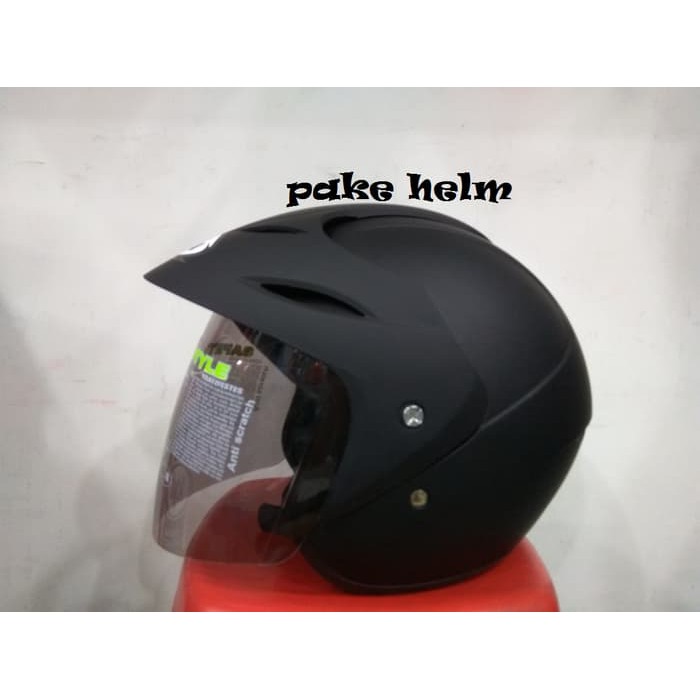 Jual HELM HIU NICO HALF FACE HITAM DOFF | Shopee Indonesia