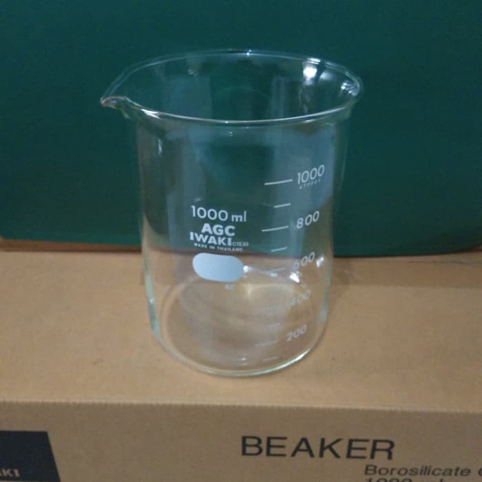 Jual IWAKI Beaker Glass cap 1000 ML / Gelas piala / Gelas kimia tall ...
