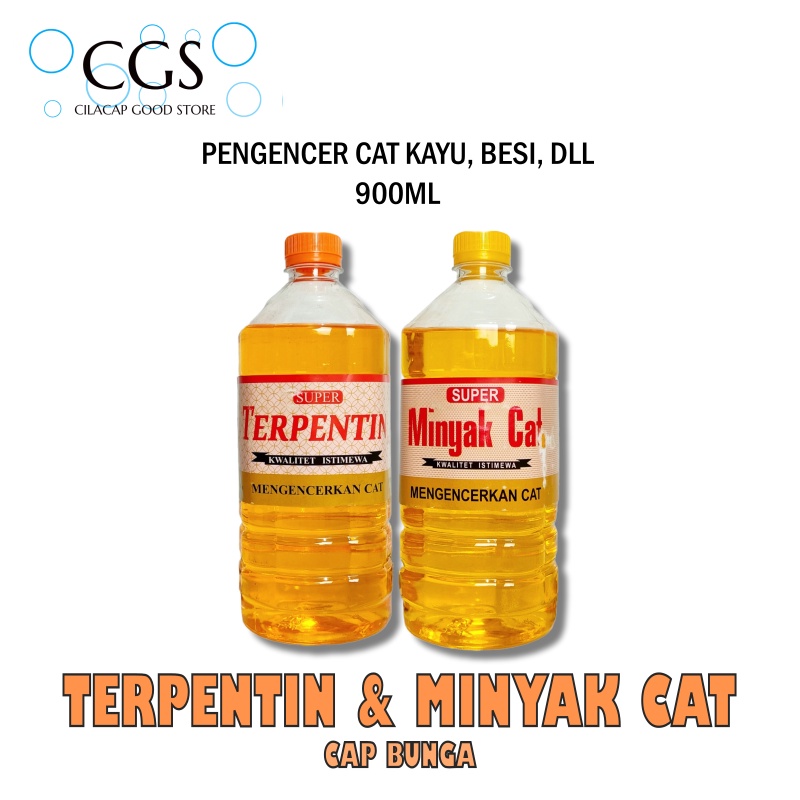 Jual Minyak cat Dan Terpentin CAP BUNGA 0,9 Liter pengencer cat besi ...