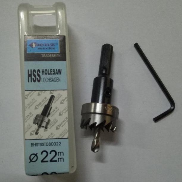 Jual BENZ MATA BOR HOLESAW HOLE SAW HSS 22MM / MATA BOR PLONG KAYU BESI ...
