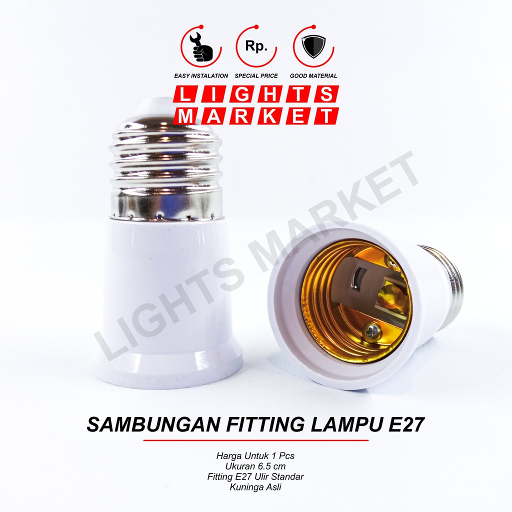 Jual Socket Sambungan Penyambung Fitting E27 Bohlam Standar | Shopee Indonesia