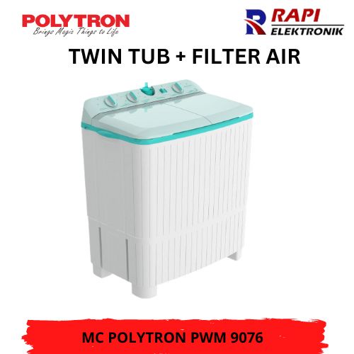 Jual MESIN CUCI 2 TABUNG POLYTRON 9076 - 9KG (GARANSI RESMI) GREY ...