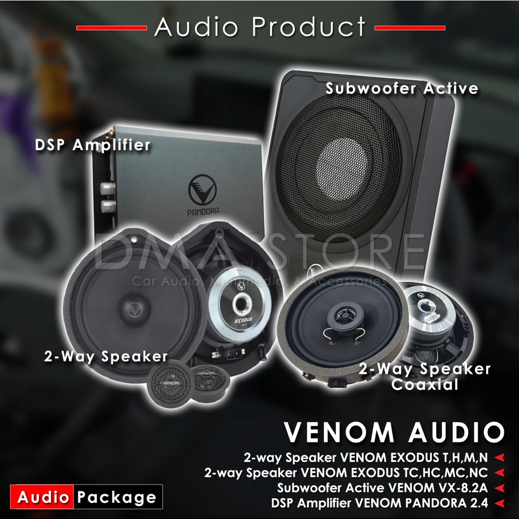 Jual Paket III Venom (Speaker 2 way, Speaker Coaxial, Subwoofer kolong, DSP) | Shopee Indonesia